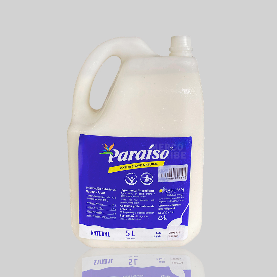 Yogurt Natural Probiótico de 5L - Mercocaribe | Pinar del Río