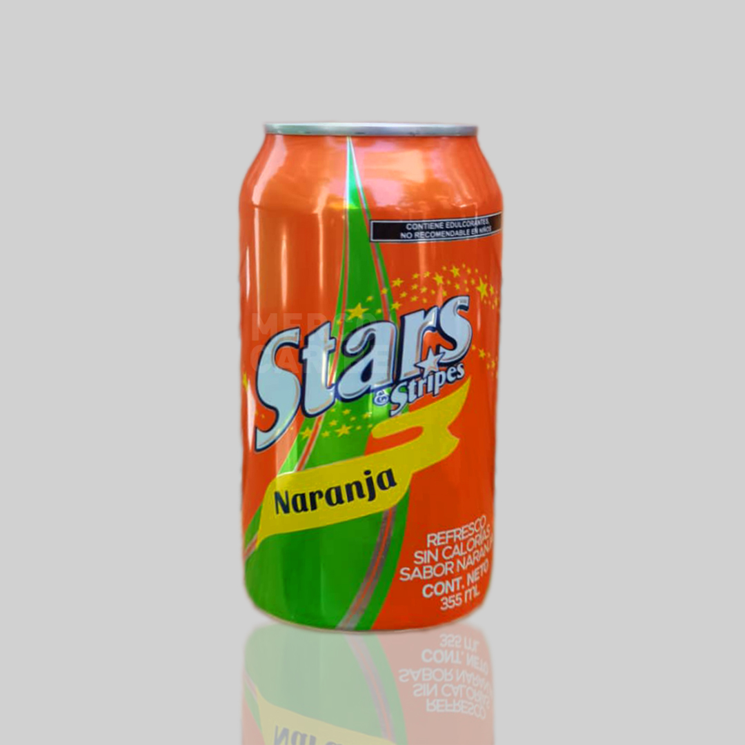 Refresco Gaseosa STARS & STRIPES Naranja lata 355ml - Mercocaribe ...